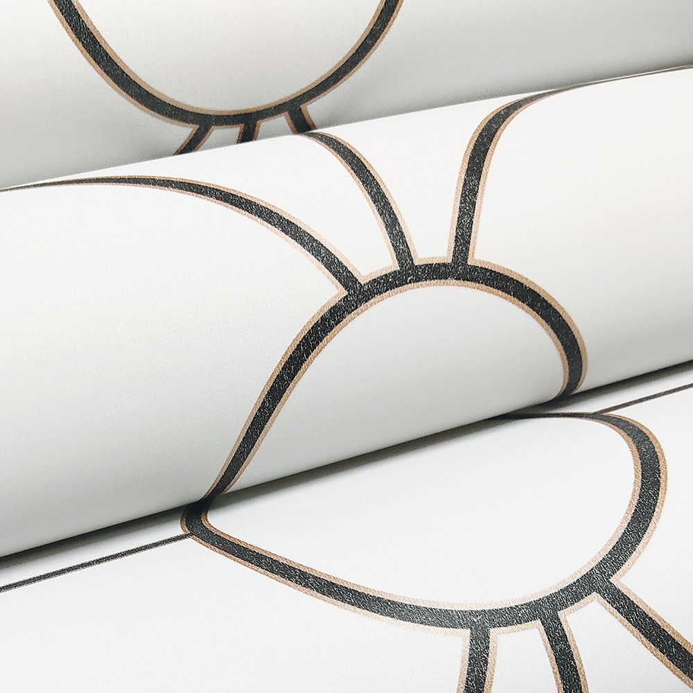 Papel de Parede Geométrico Estilizado Cinza com Fio Metálico 9,50 m ...