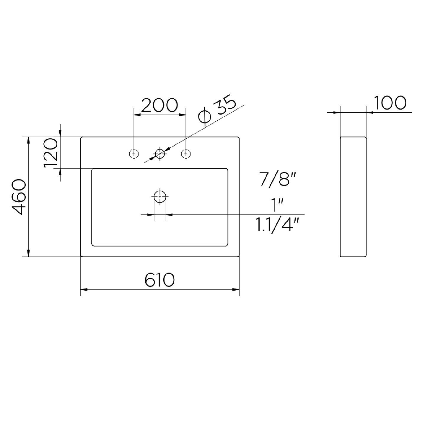 Cuba de Apoio Retangular Com Mesa 61cmx46cmx10cm Arte Docol ...