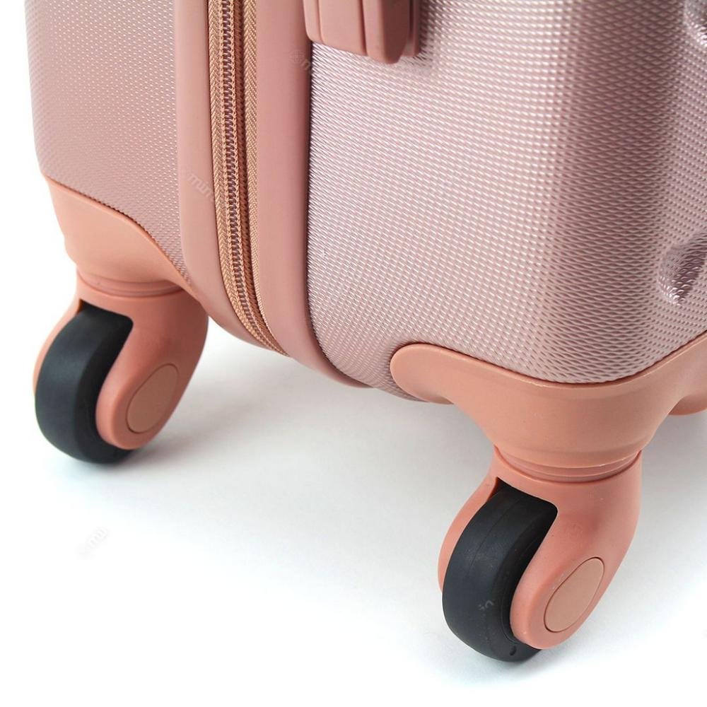 Kit 1 Mala de Viagem com Rodinhas e Frasqueira Love Rose Gold ...