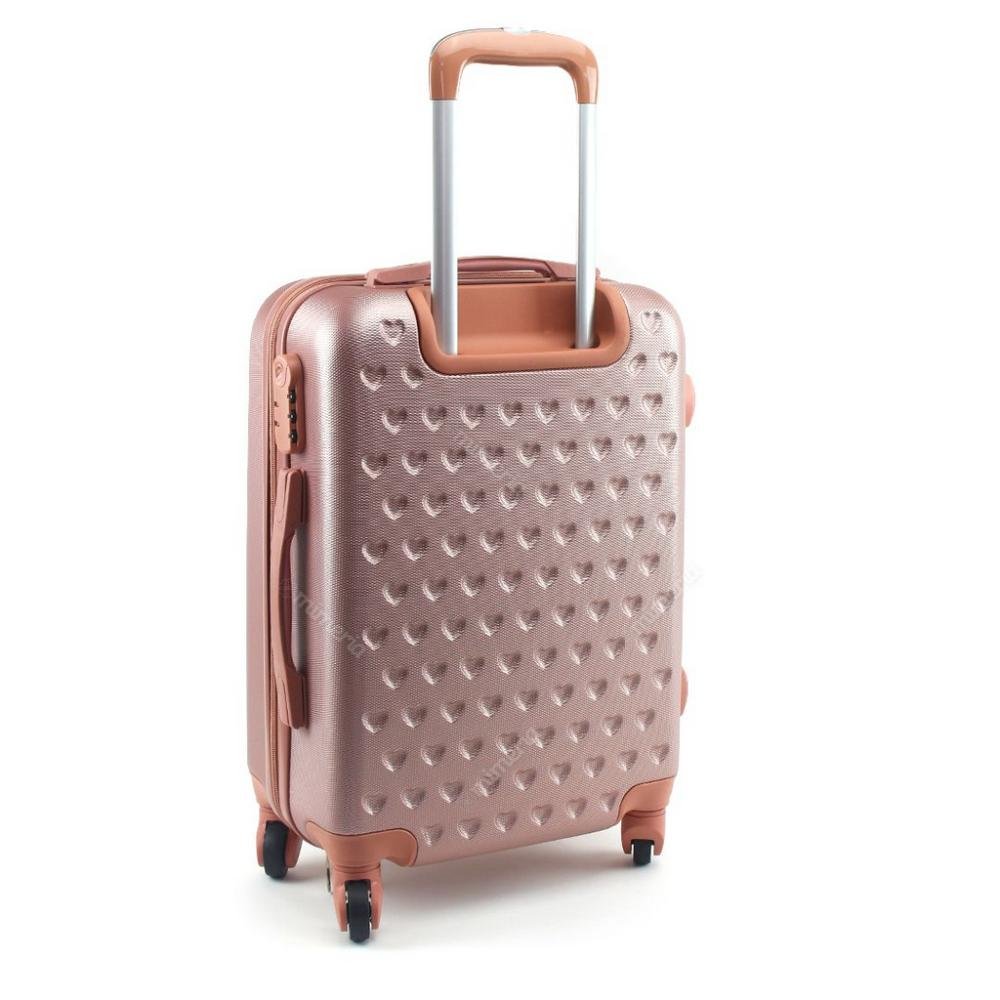 Kit 1 Mala de Viagem com Rodinhas e Frasqueira Love Rose Gold ...
