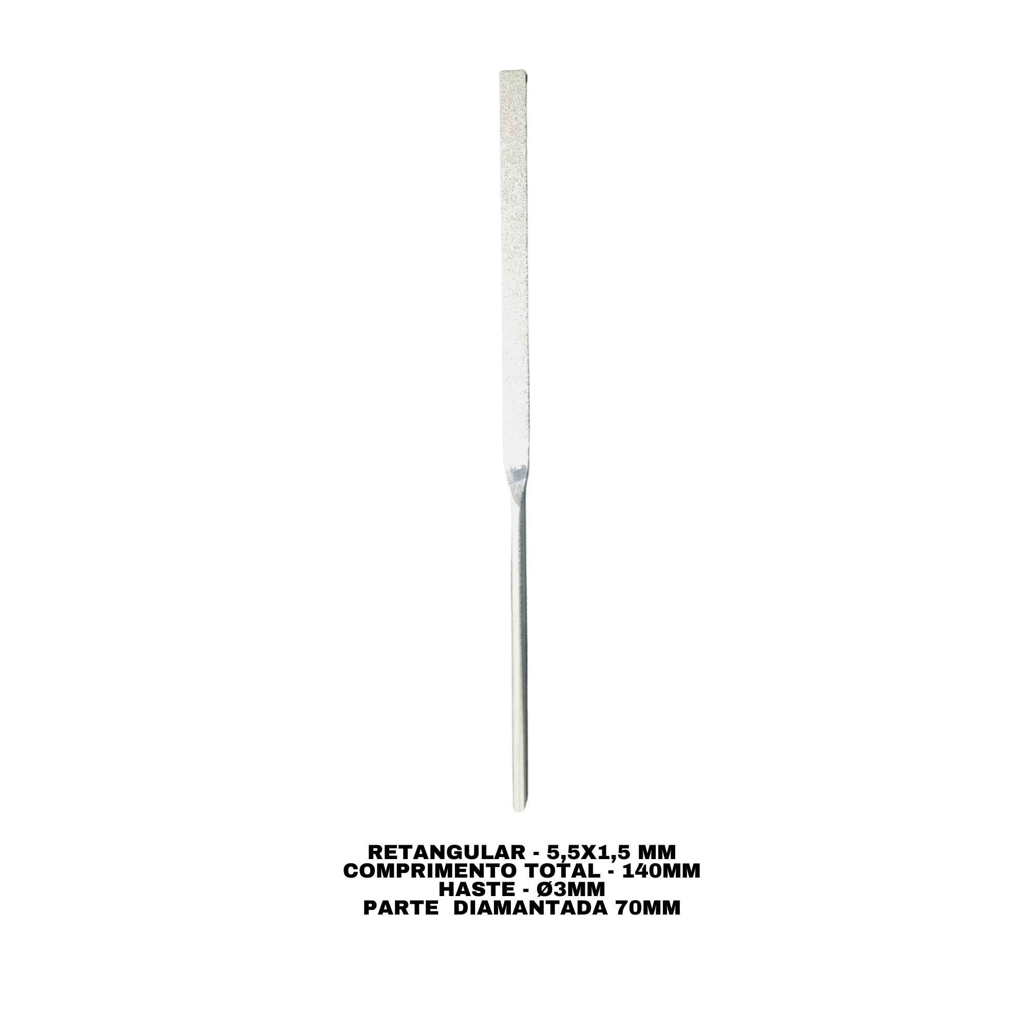 Lima Diamantada Profissional Individual Agulha 140mm - RETANGULAR PF ...