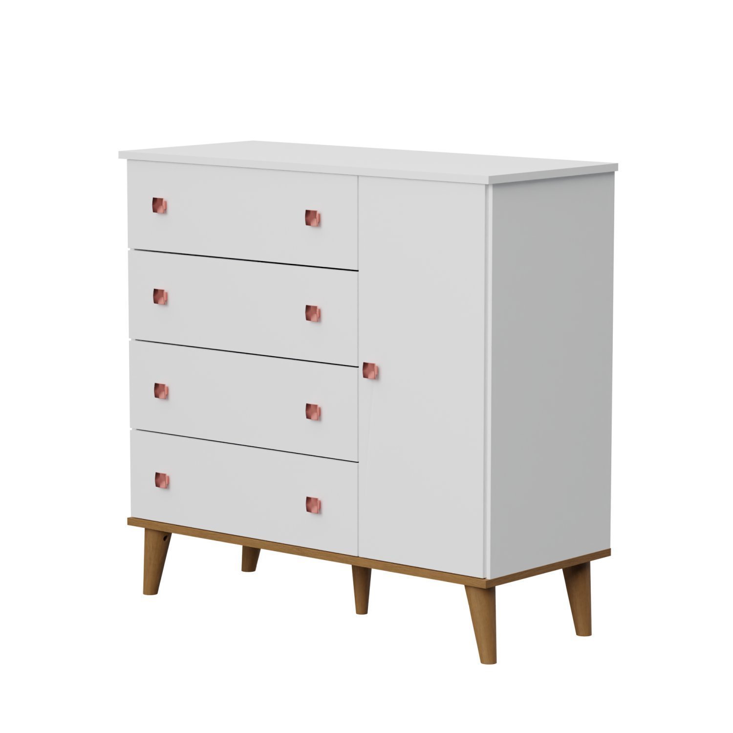 Cômoda de Bebê Fraldário 4 Gavetas 1 Porta Fernanda Carolina Baby ...