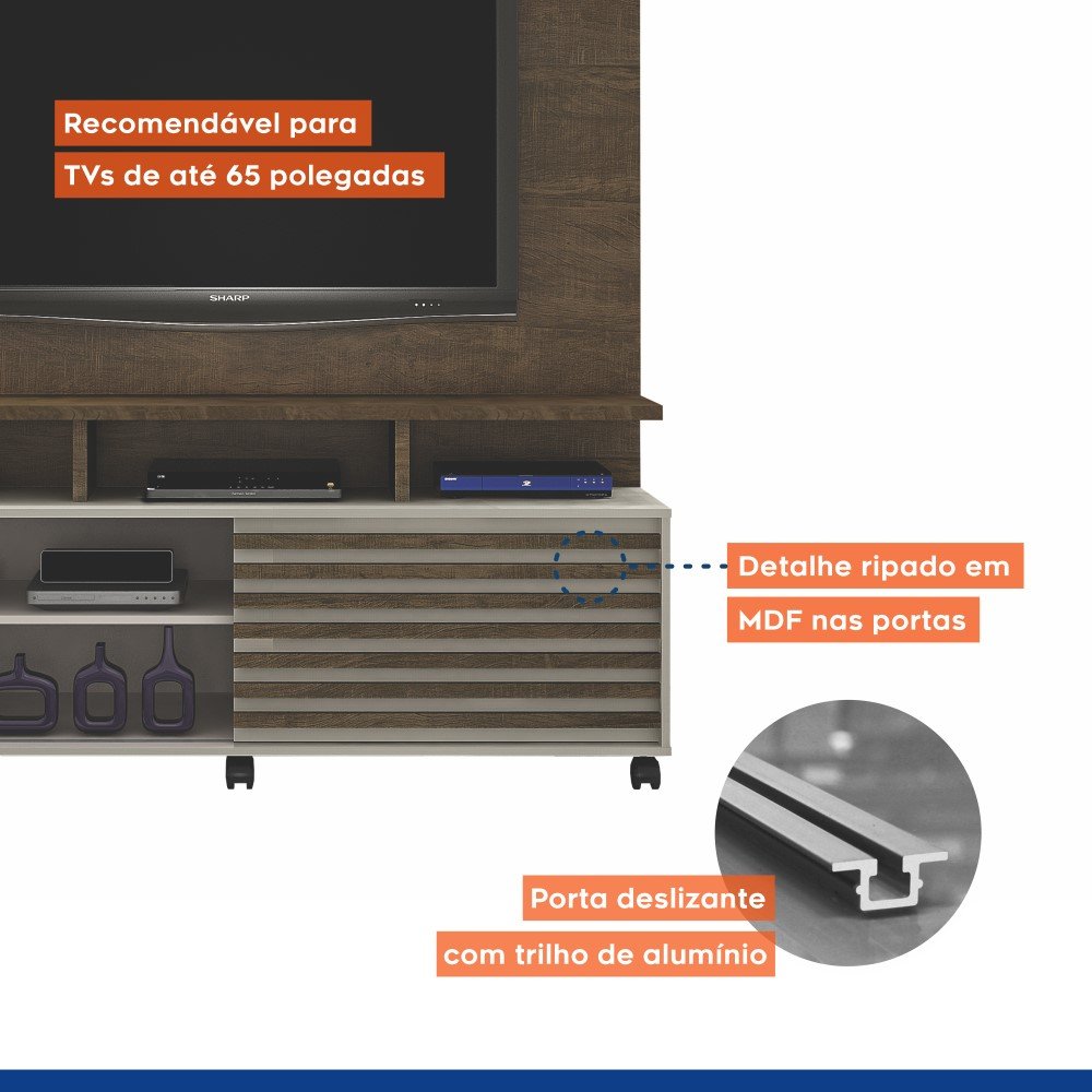 Estante Home para TV até 60 Polegadas 1 Porta Deslizante Star ...