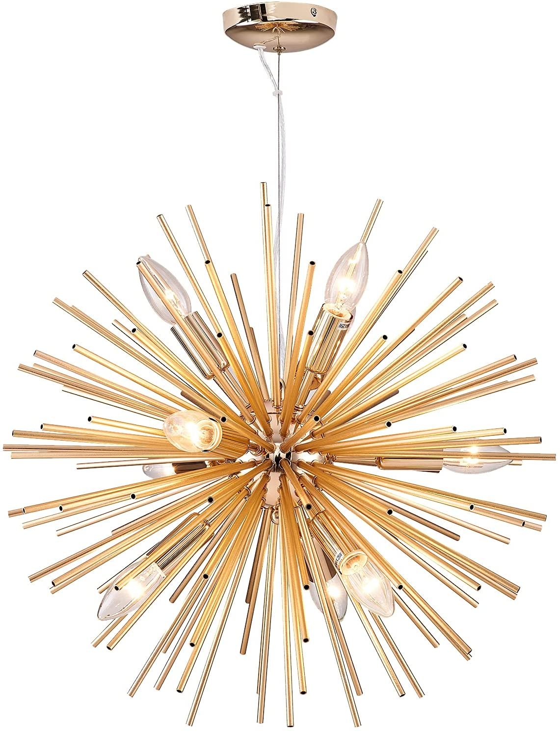 Pendente Moderno Ouriço Dourado 45cm 9E14 PARIS LUZ | MadeiraMadeira