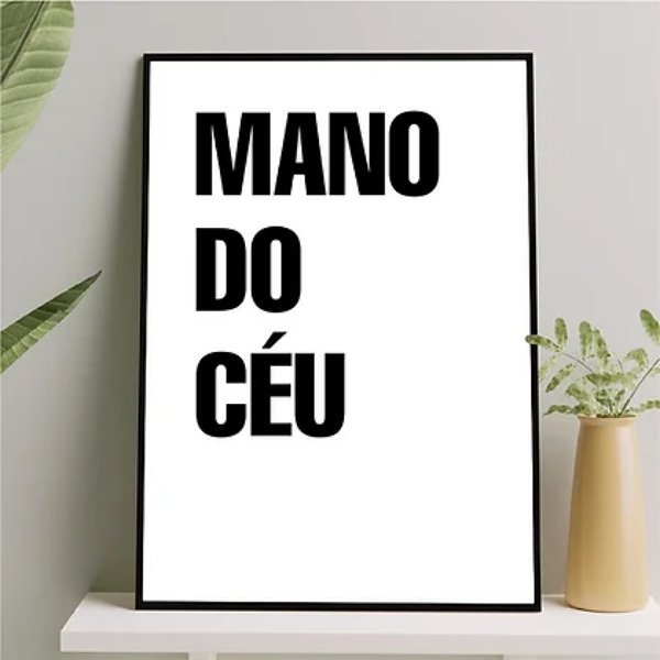 Quadro Decorativo Mano Do Céu 33x24cm:Madeira branca | MadeiraMadeira