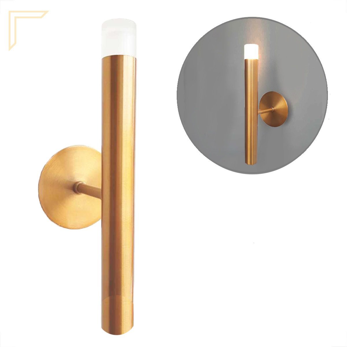 Arandela Tubular Interna Dourada Tubo Sala Quarto G9 Lup78 | MadeiraMadeira