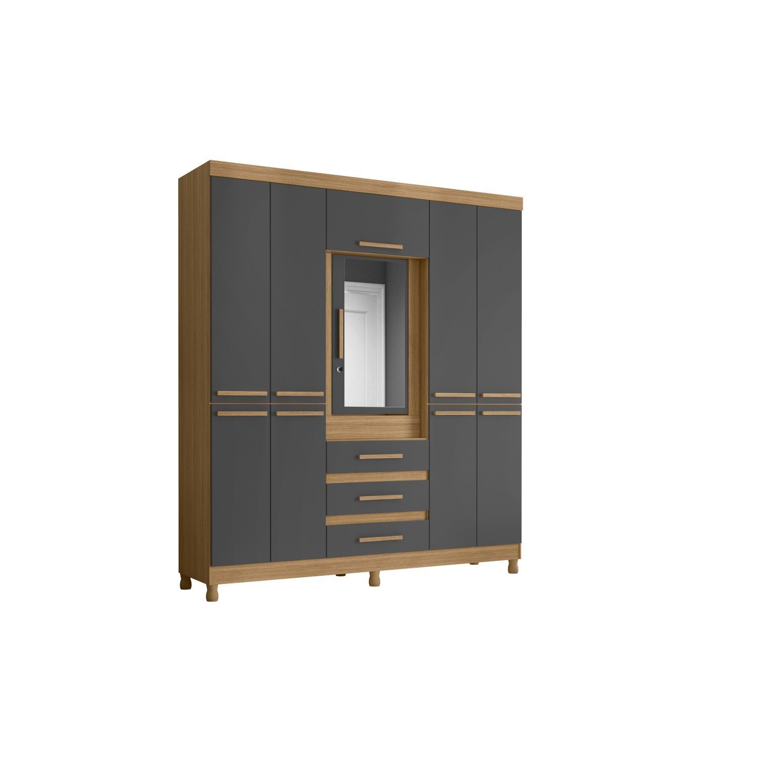 Guarda Roupa Casal com Espelho 10 Portas 3 Gavetas Fusion Albatroz ...