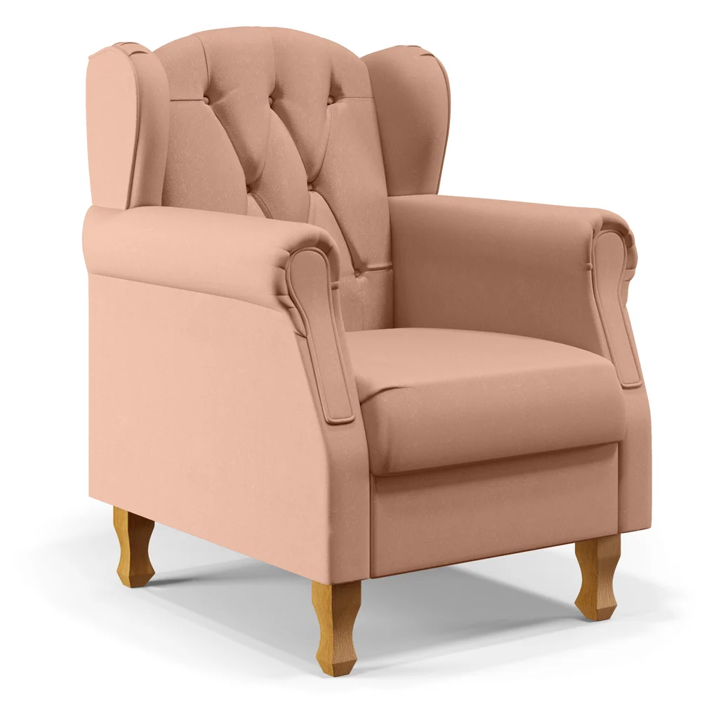 Poltrona de Amamentação Yara P02 Com Puff Paris Luis Xv L02 Linho Rosê ...
