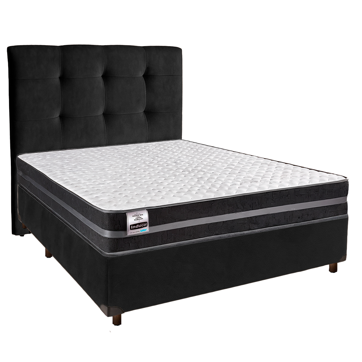 Kit Cabeceira + Cama Box + Colchão Casal Molas Ultralastic Bogota ...