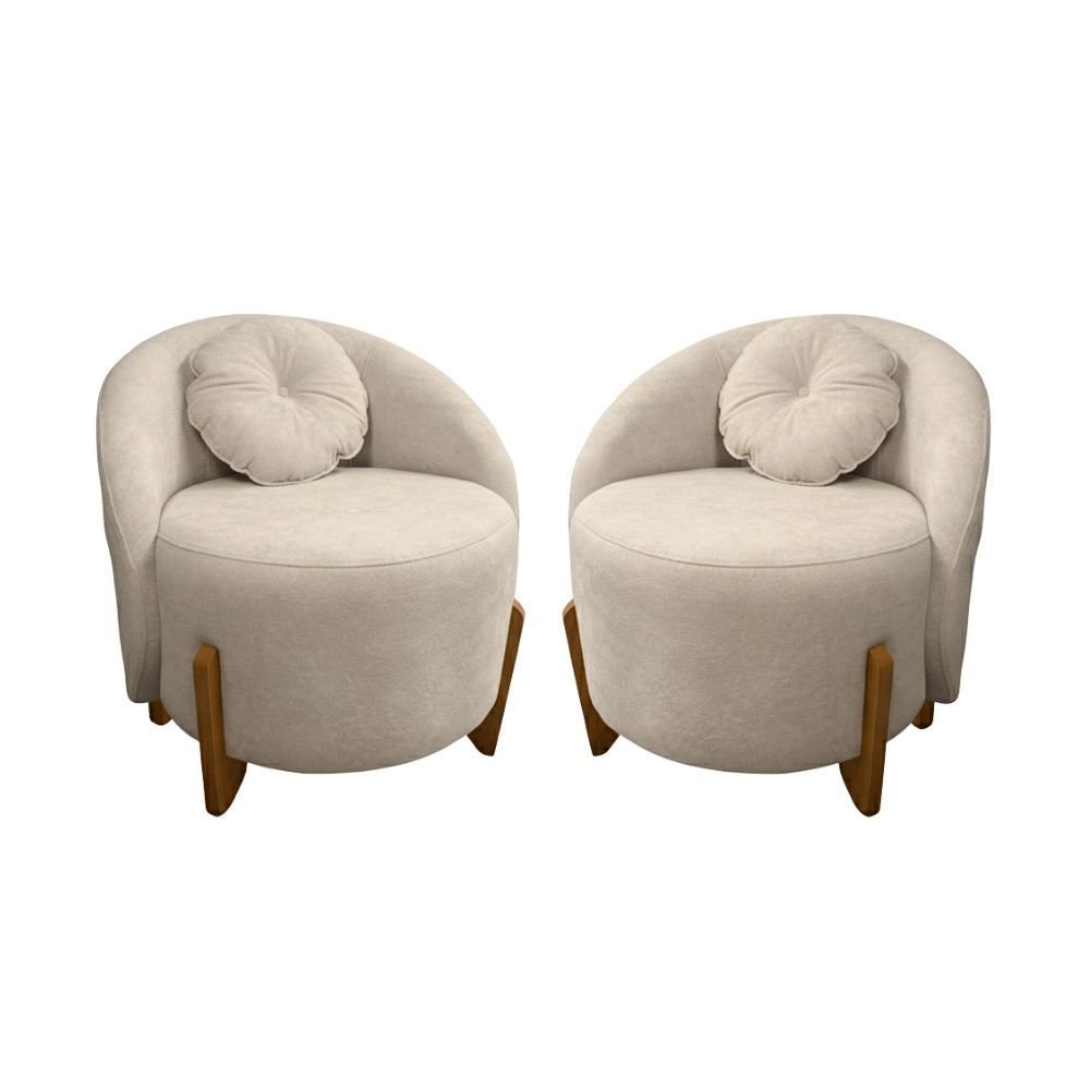Kit 02 Poltronas Orgânicas Curvas Amsterdã Boucle Off White - Montanari ...