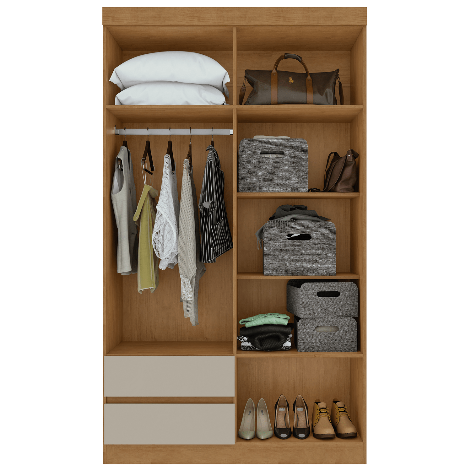 Guarda-Roupas Zeus 4 Portas S/esp E C/pes Pvc Amendoa Clean/off White ...