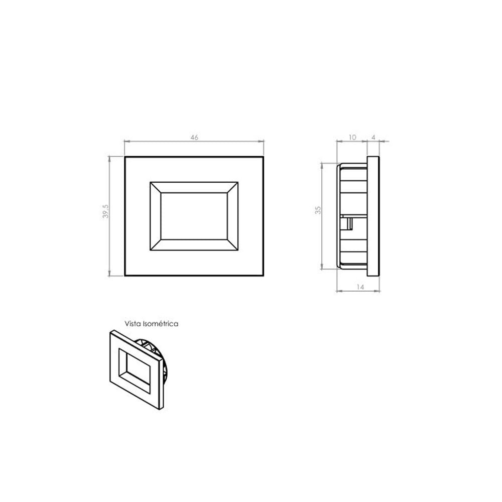 Luminária Pontual Retangular Cromada 6 Leds Branco Puro Nuze/artetílica ...