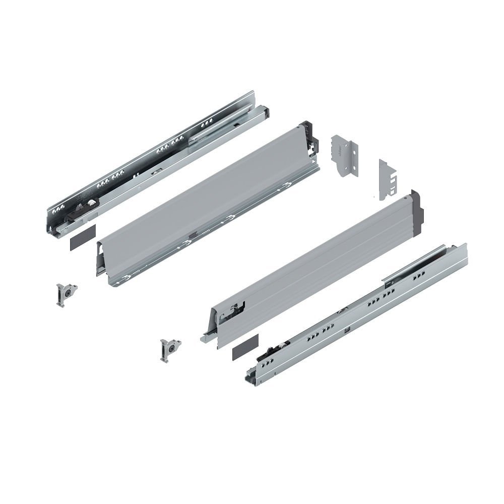 Gaveta Metálica Baixa (30 Kg) 96,5 x 500mm Tandembox Plus com Blumotion Cinza Blum 01 conjunto ...