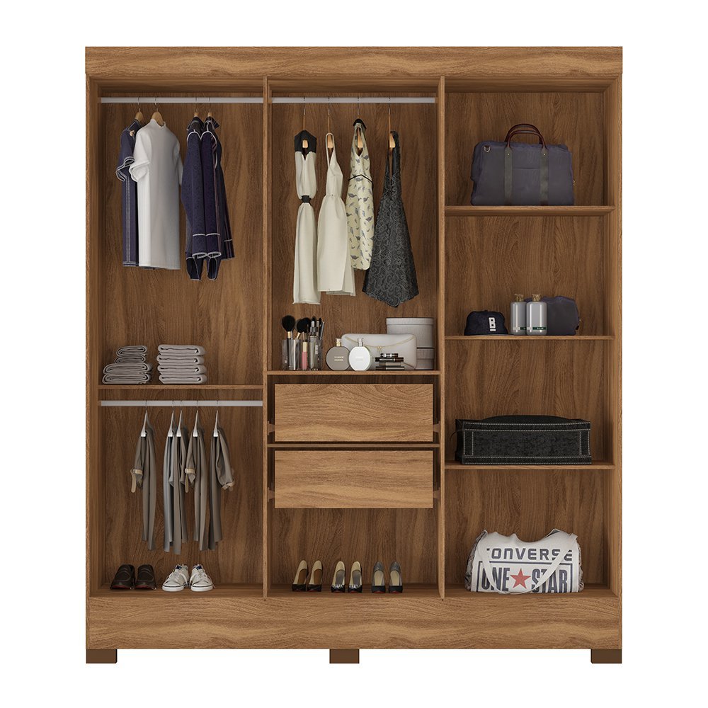 Guarda Roupa Roupeiro Solteiro 62320 06 Portas 02 Gavetas Verso ...