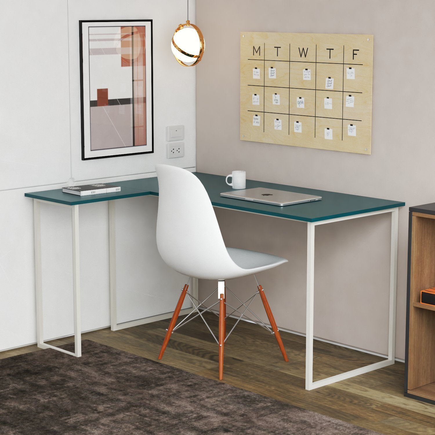 Escrivaninha em L 105x135cm Smart Movenord | MadeiraMadeira