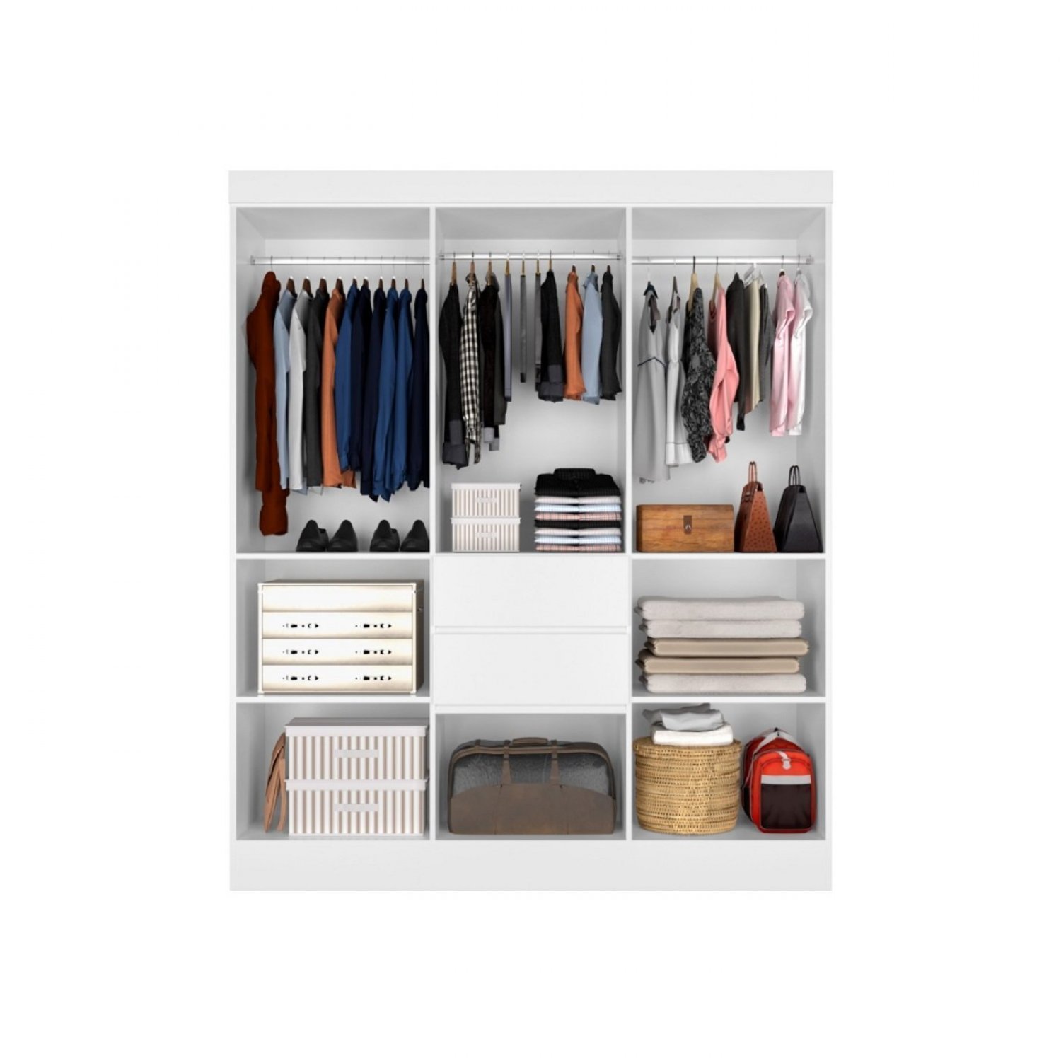 Guarda Roupa Casal 7 Portas 2 Gavetas Brunella J&A Móveis | MadeiraMadeira