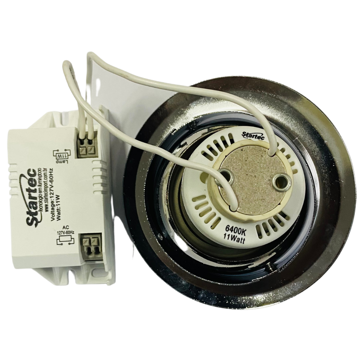 Kit 10 Spot Redondo de Embutir C Lâmpada GU10 11W 6500K 127V ...