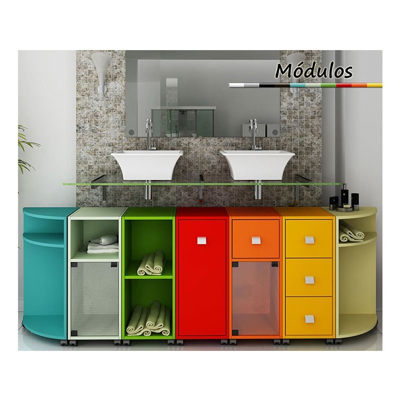 Módulo de Madeira - MDF - Acácia - Laca - Verde Musgo | MadeiraMadeira