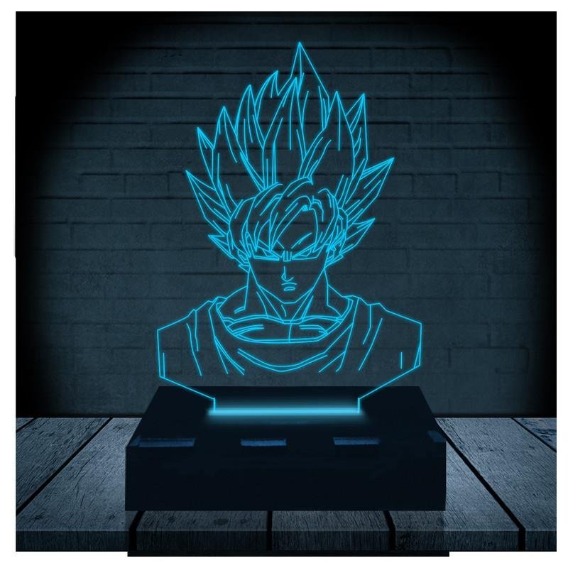 Luminária Led 3d | Goku Dragon Ball | Abajur 3 | MadeiraMadeira