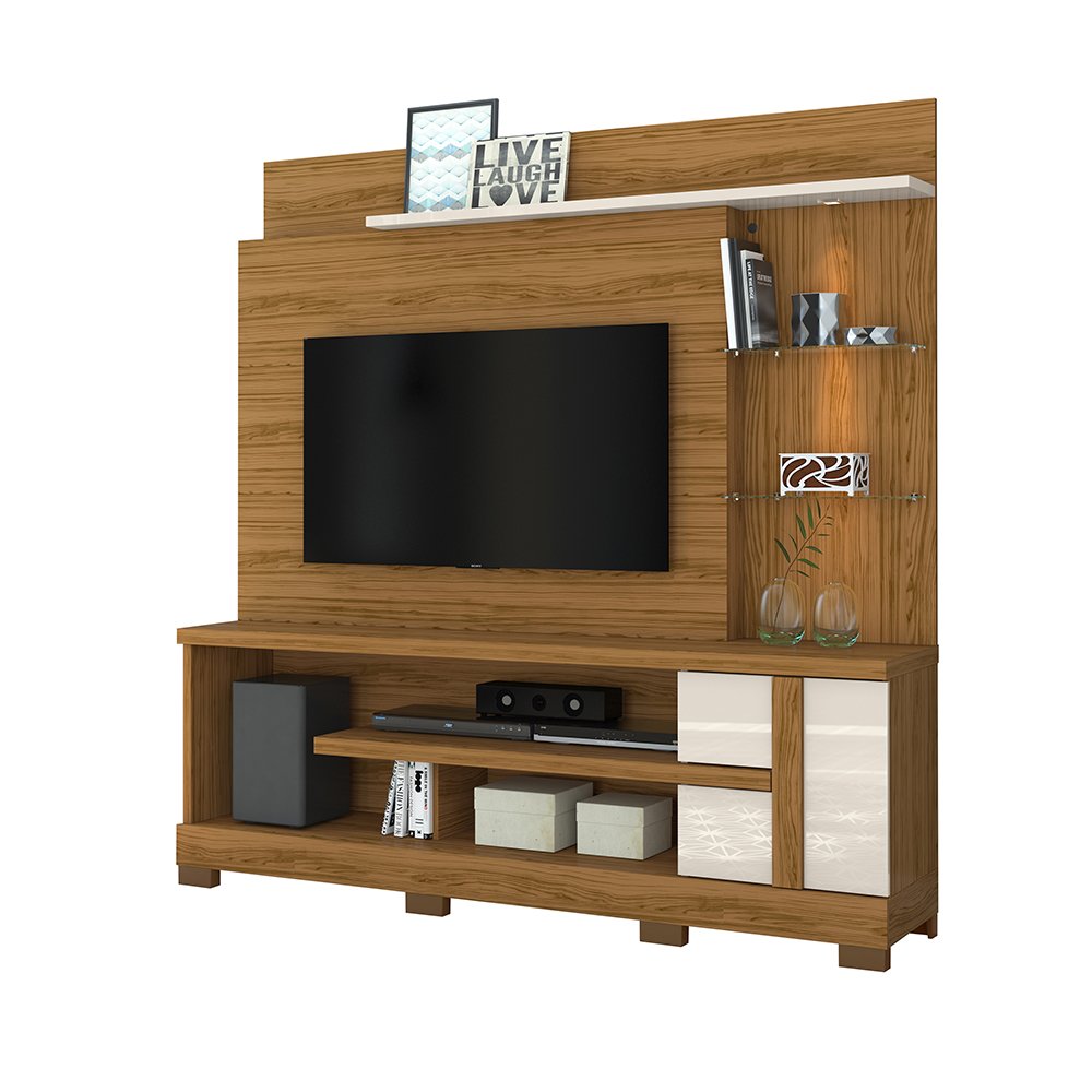 Estante Home Savage c/ Pés Painel para TV 55 Polegadas Naturale/ Off ...