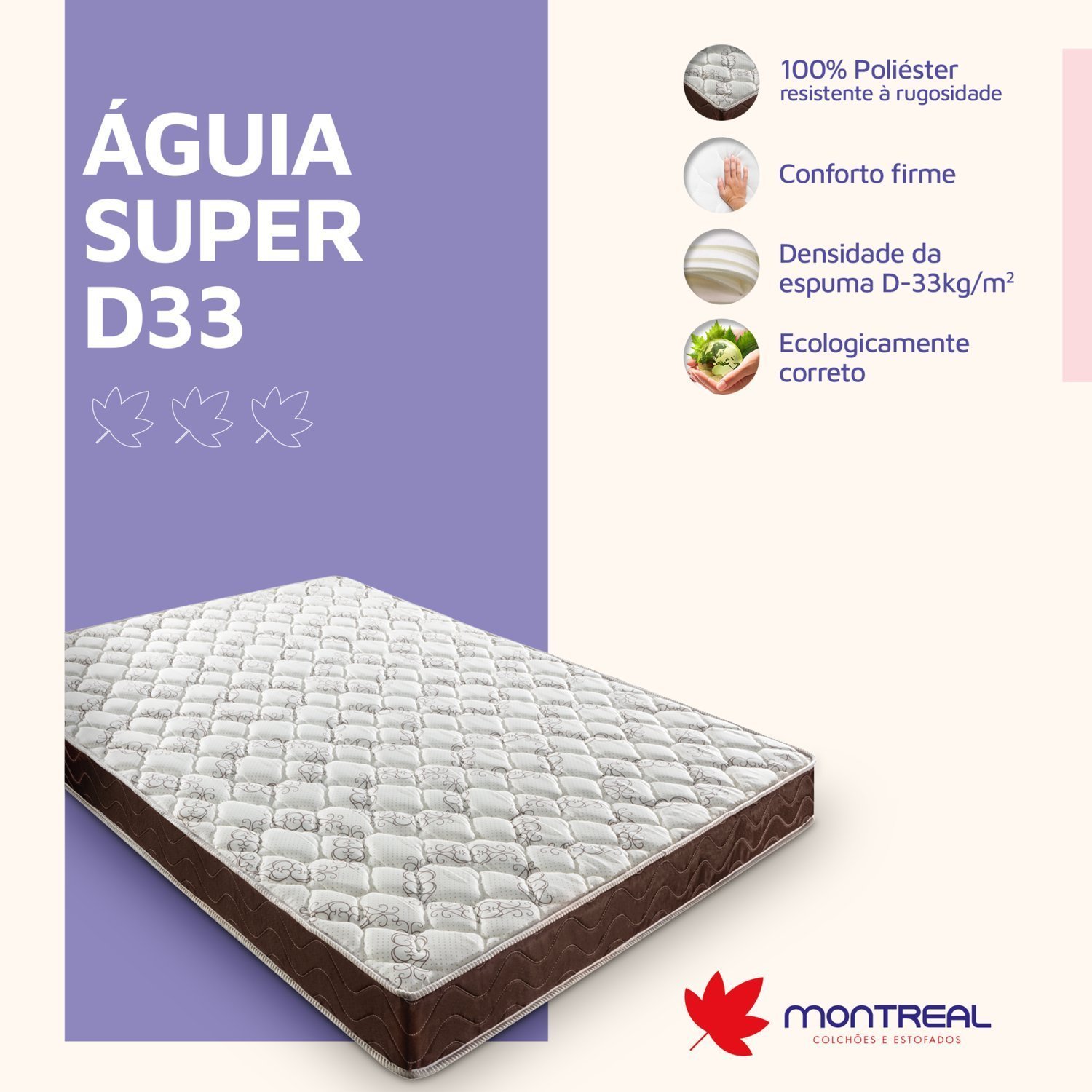 Colchão Queen Montreal D 33 Águia Super 17X 198X 158 cm | MadeiraMadeira