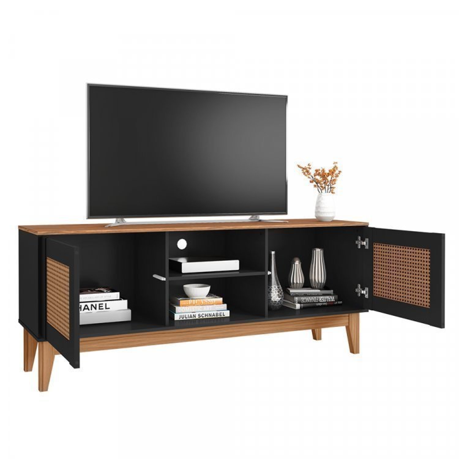 Conjunto Rack com Painel para TV até 60 Polegadas Retrô Safira Aparador Rubi Casa D | MadeiraMadeira