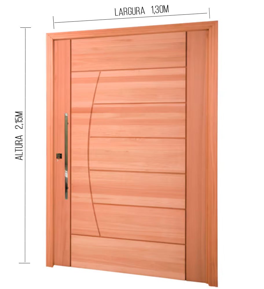 Porta Pivotante BBB Maciça 2,15m x 1,30m Batente 14cm Puxador 80cm ...