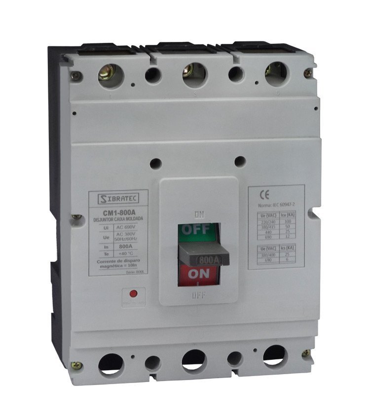 Disjuntor Trifásico Modelo Caixa Moldada CM1 800L de 800A | MadeiraMadeira