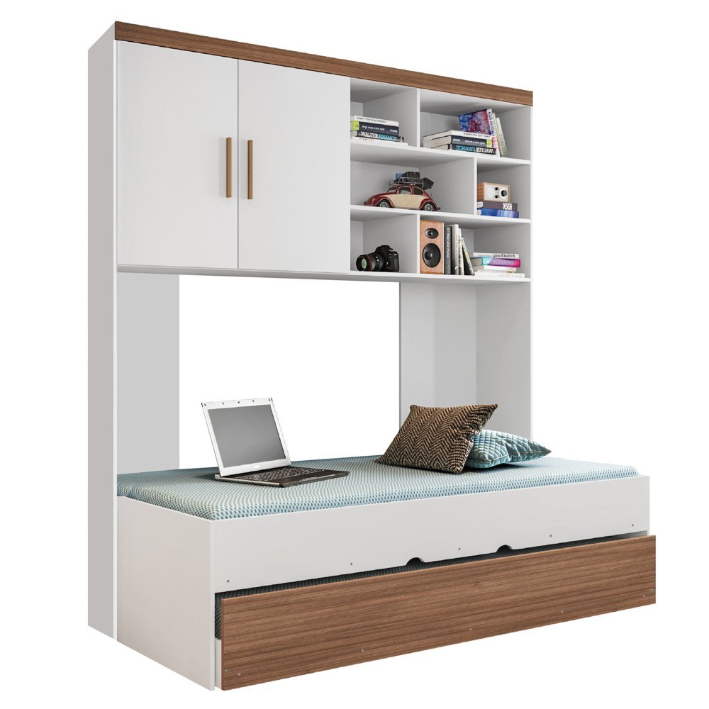 Quarto Infantil Modulado 2 Portas com Bicama Chiara Carvalho/branco ...