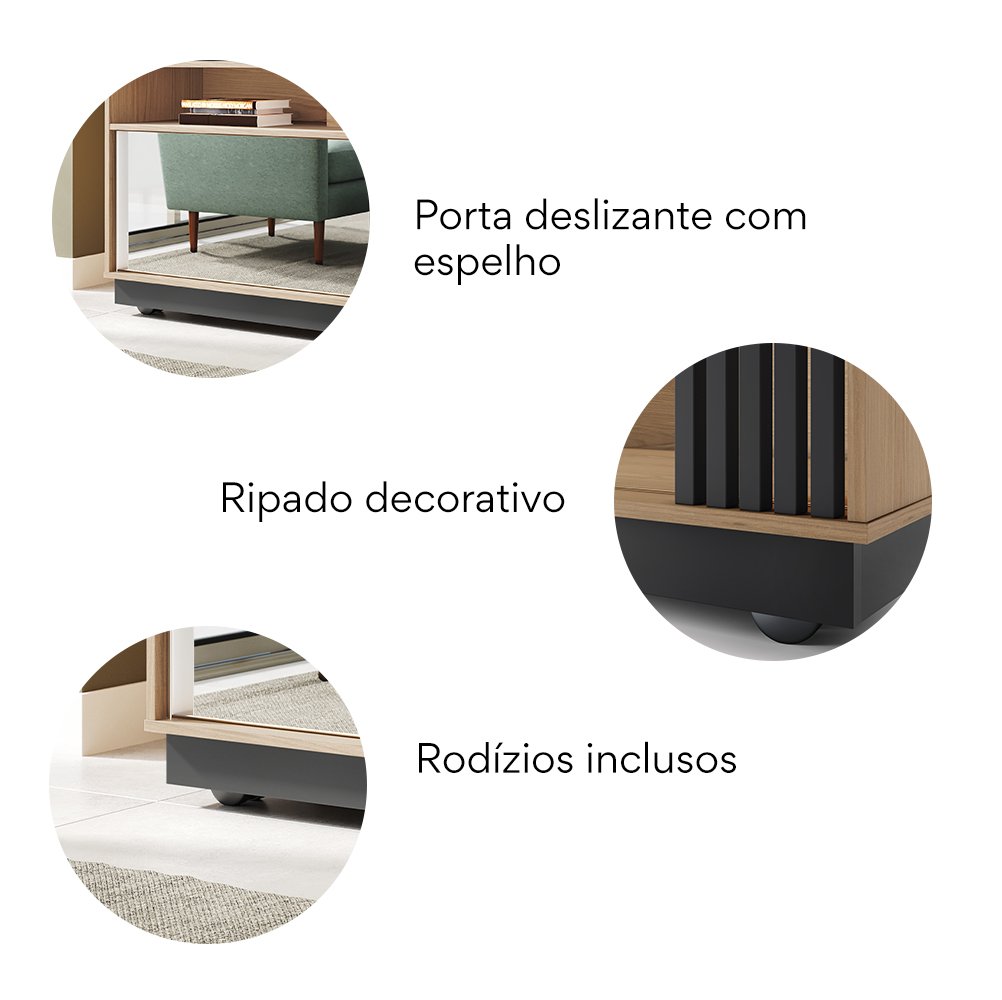 Rack para TV até 65 Polegadas Caioba Colibri | MadeiraMadeira