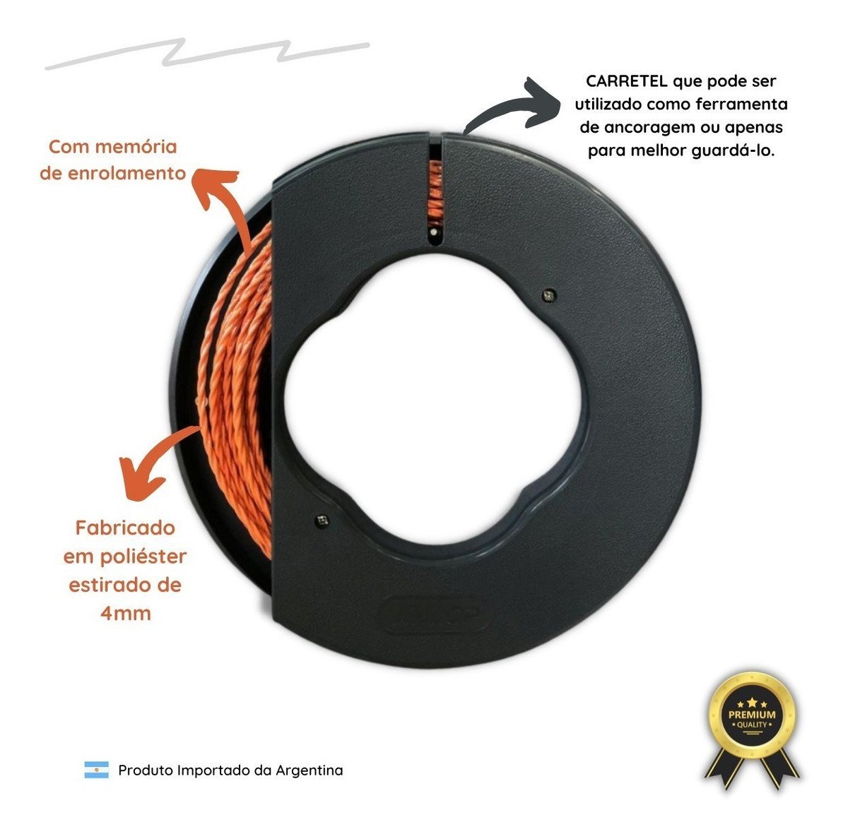 Guia Passa Fio Carretel Profissional Eletricista 20m Kalop | MadeiraMadeira