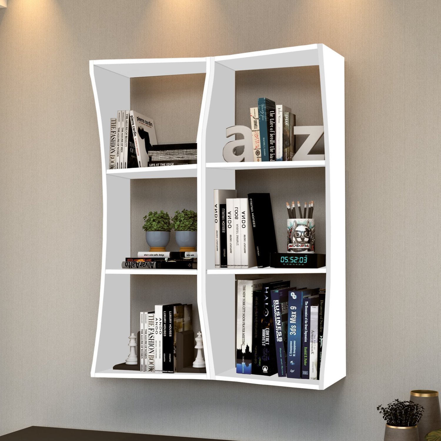 Estante de Parede Suspensa 6 Nichos Isis Art Panta | MadeiraMadeira