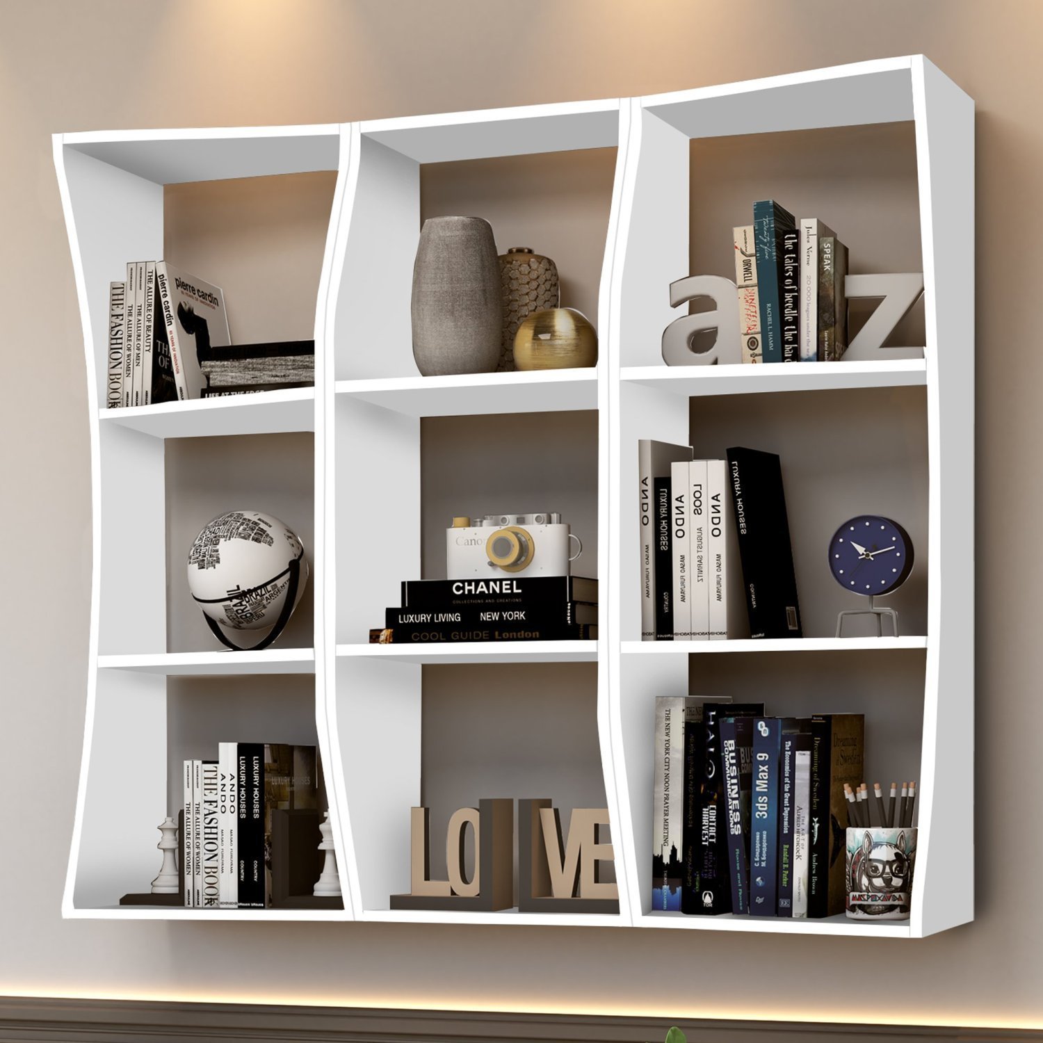 Estante de Parede Suspensa 9 Nichos Anubis | MadeiraMadeira