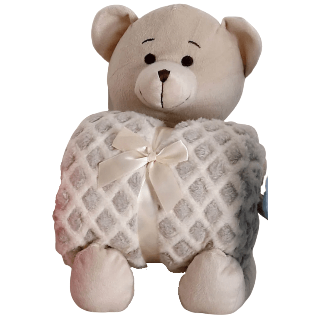 Kit Manta com Bicho de Pelúcia 100 x 75 cm Teddy - Bege - Buettner ...