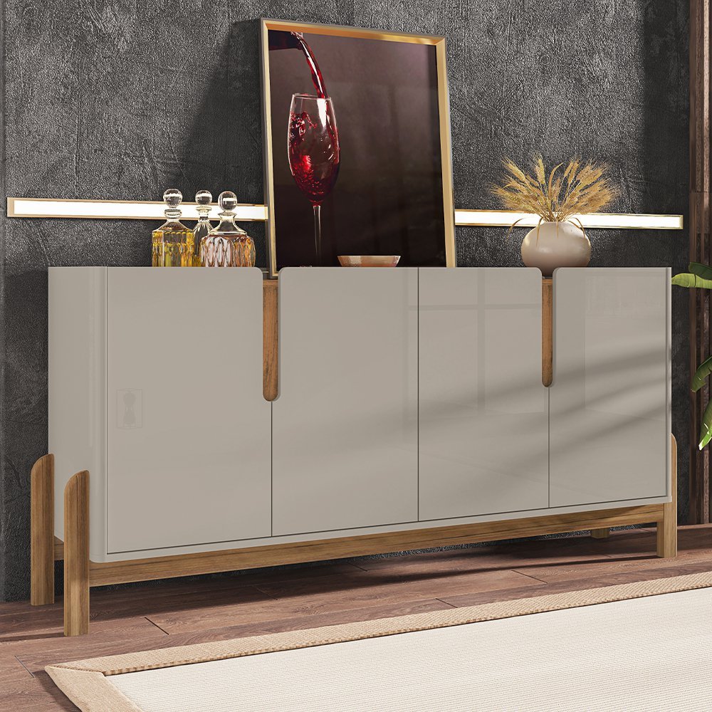 Buffet 04 Portas Lizz 170 cm Off White Cedro Casa D | MadeiraMadeira