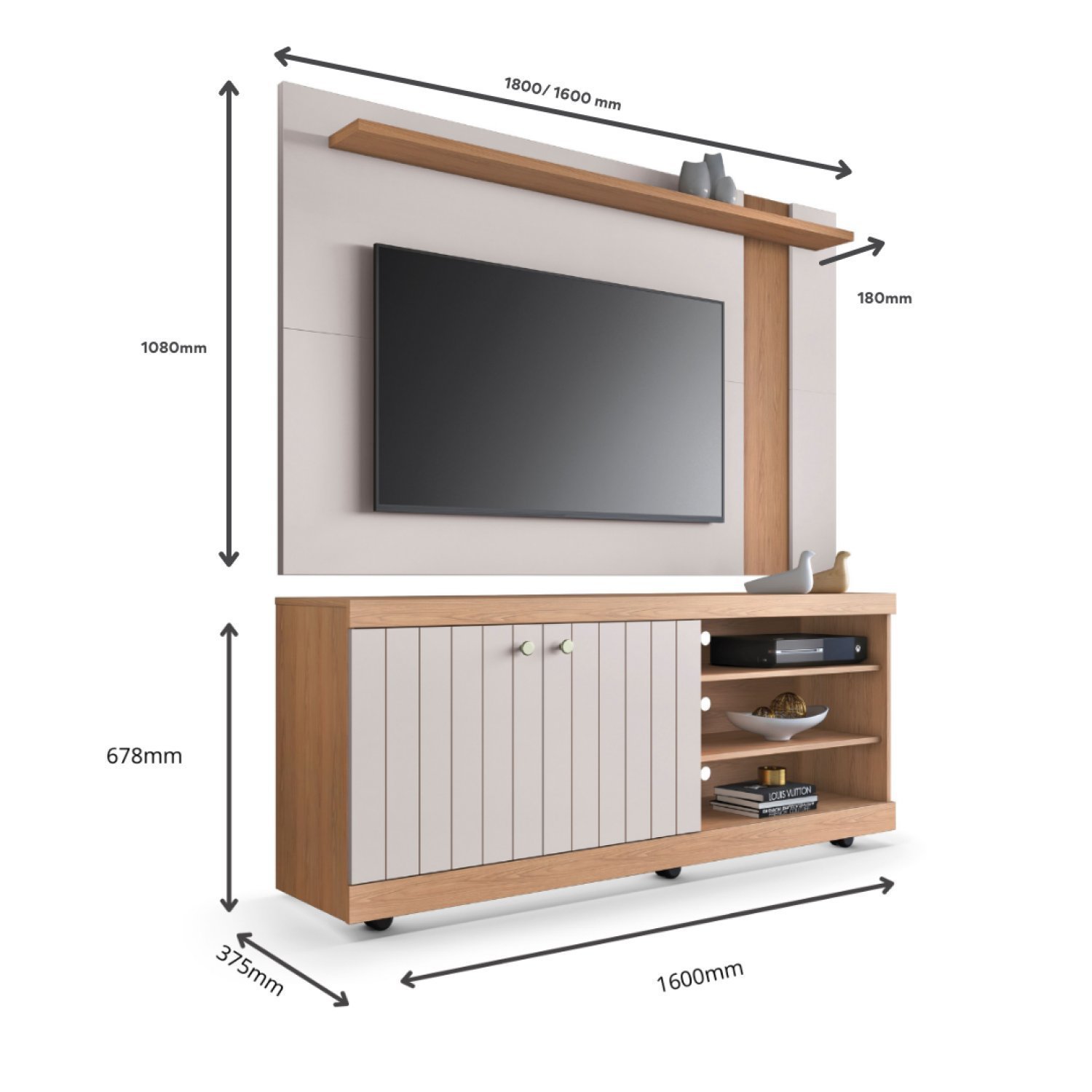 Rack com Painel Extensível para TV até 70 Polegadas 2 Portas 3 Nichos 1 ...