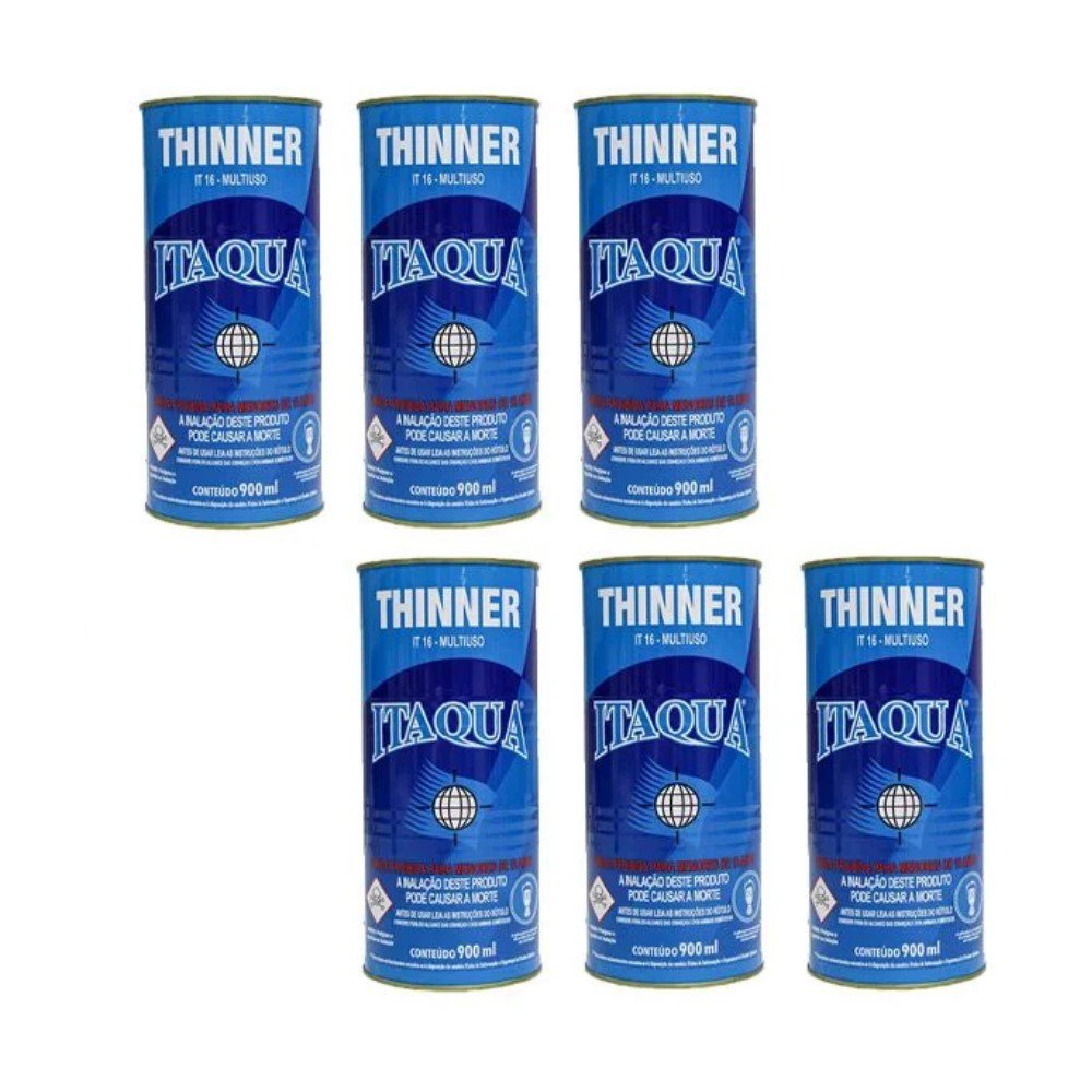 Kit 6 Thinner Automotivo It 16 Diluição Limpeza 900ml Itaqua ...