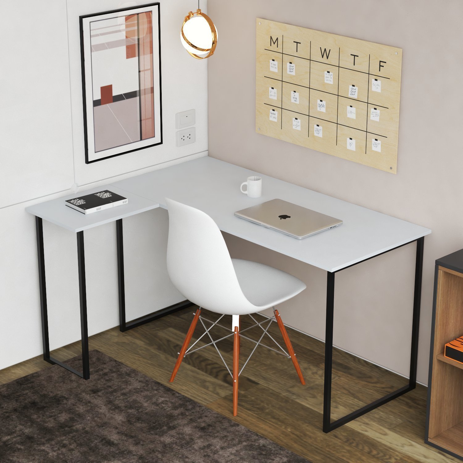 Escrivaninha em L 105x135cm Smart Movenord | MadeiraMadeira