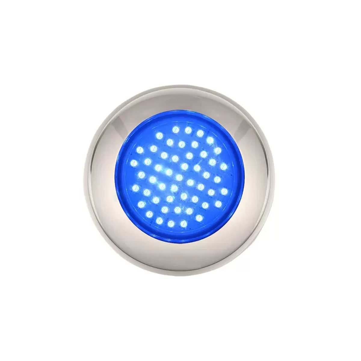 Refletor Power Led 9W Inox Azul Rosca Brustec | MadeiraMadeira