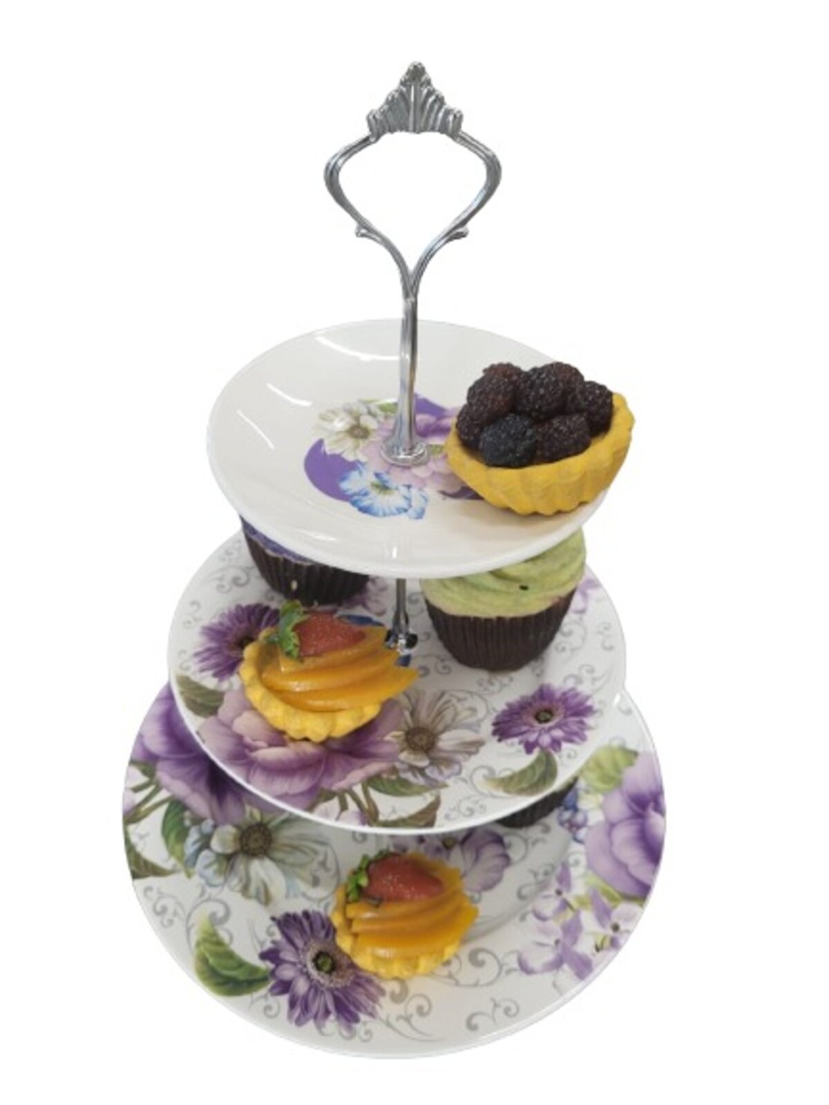 Prato Suporte Porta Doces Cup Cakes Bolos Petisco Salgados Buffet 3 ...