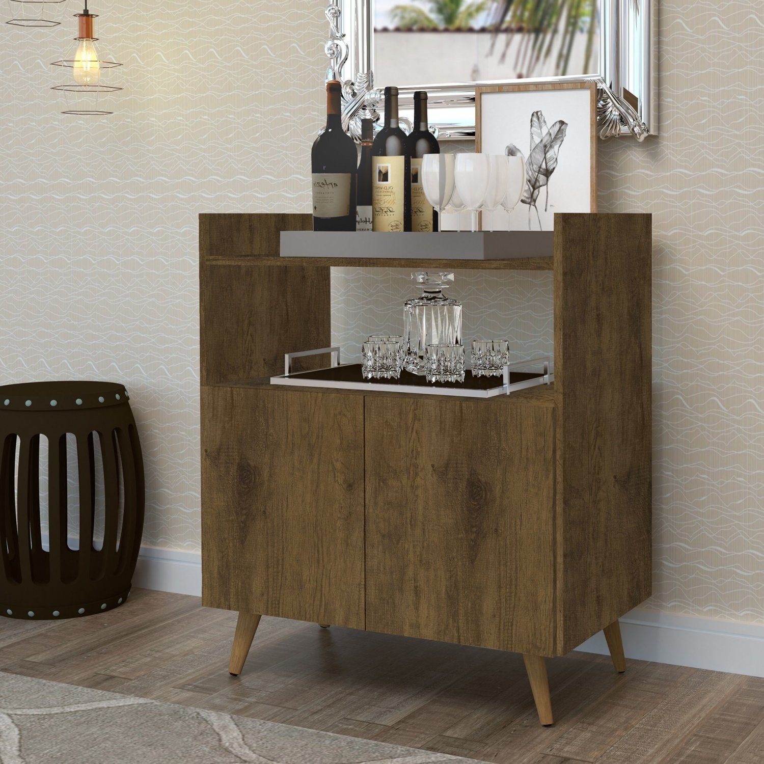 Buffet 2 Portas 1 Nicho 1 Prateleira Suiça J&A Móveis | MadeiraMadeira