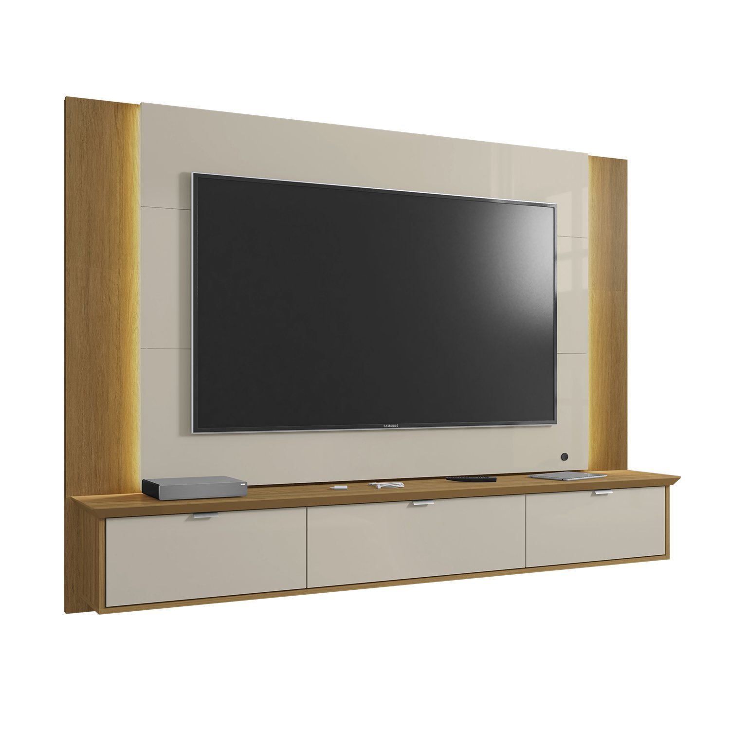 Painel para TVs até 70 Polegadas 200cm 2 Fitas LED 3 Portas Qatar ...