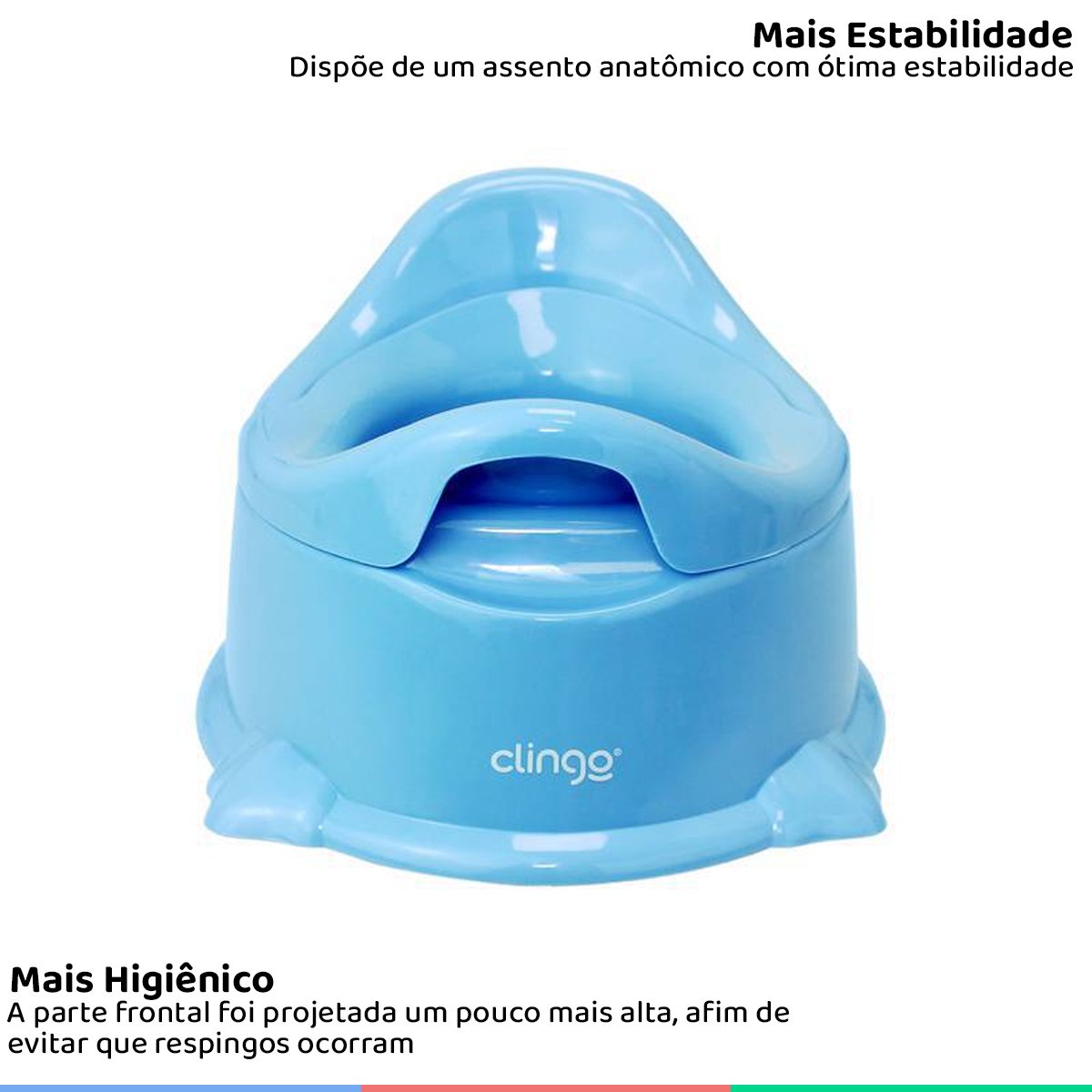 Penico Infantil Para Bebê de 12 à 36 Meses Troninho Potty Clingo - Azul ...