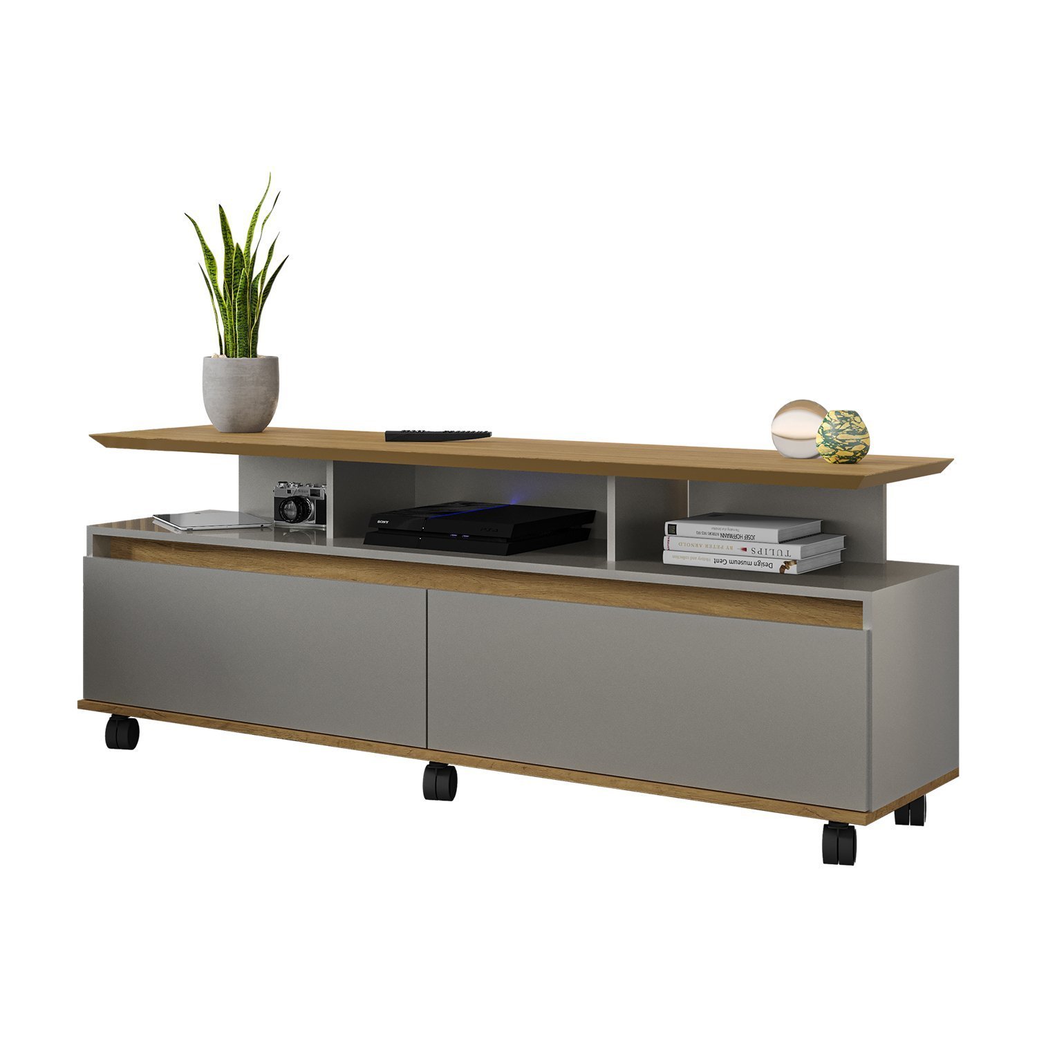 Rack para TVs até 60 Polegadas 2 Portas 3 Nichos Texas Móveis Bechara ...