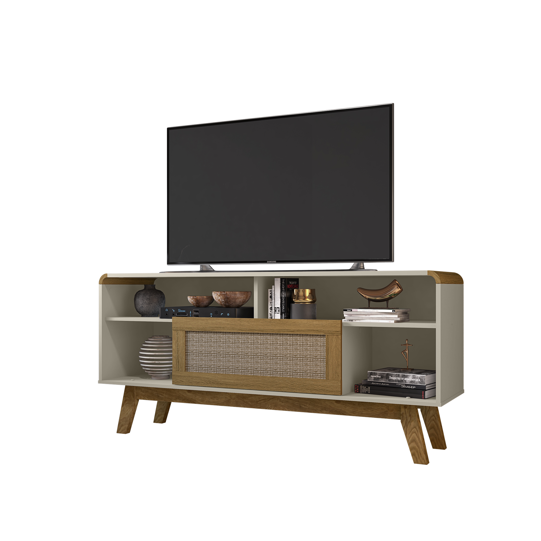 Rack para TVs até 55 Polegadas 1 Porta 4 Nichos Lazuli Móveis Bechara ...