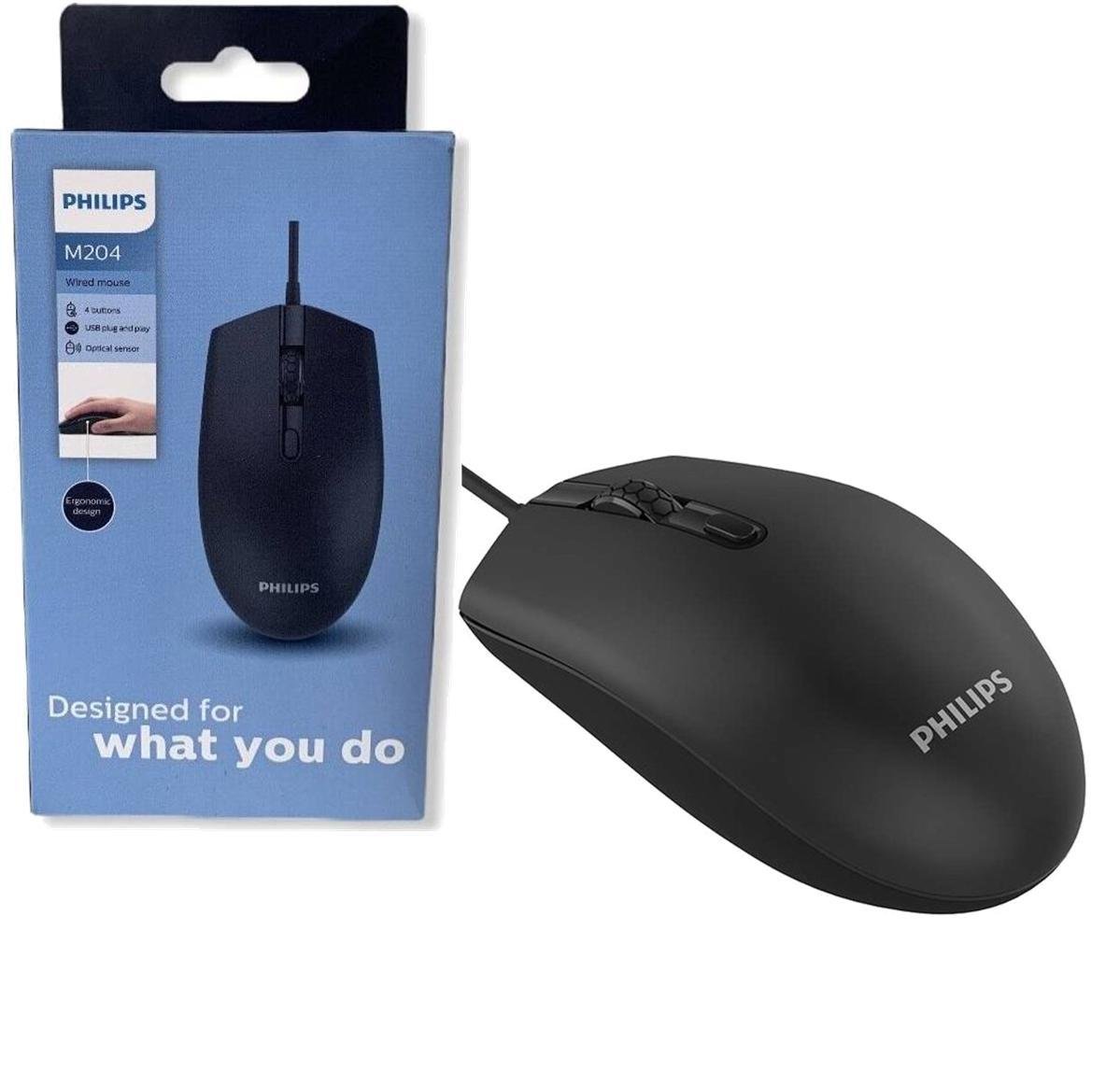 Mouse com Fio Usb Philips M204 | MadeiraMadeira