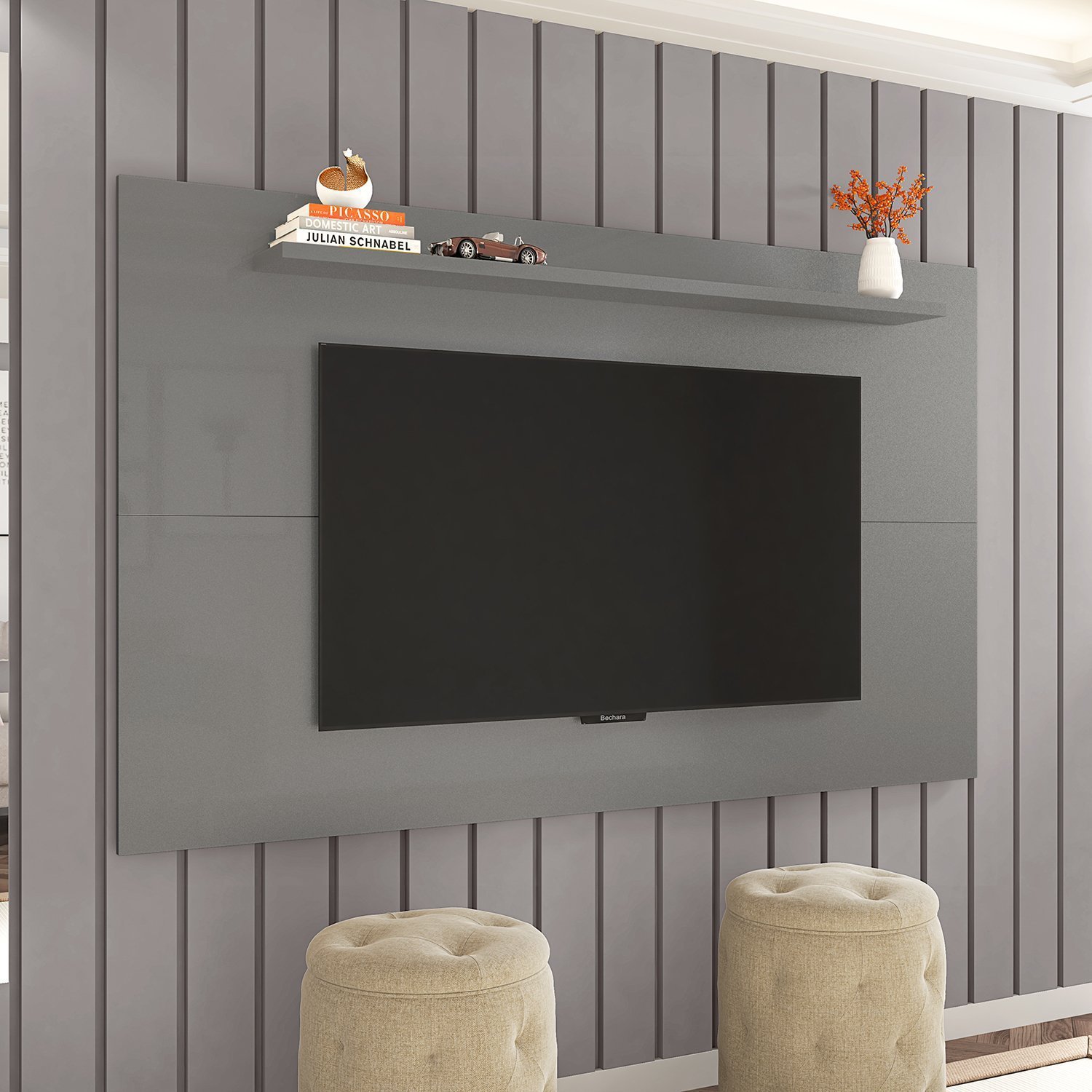 Painel para TV até 65 Polegadas 1 Prateleira Elegant Móveis Bechara ...