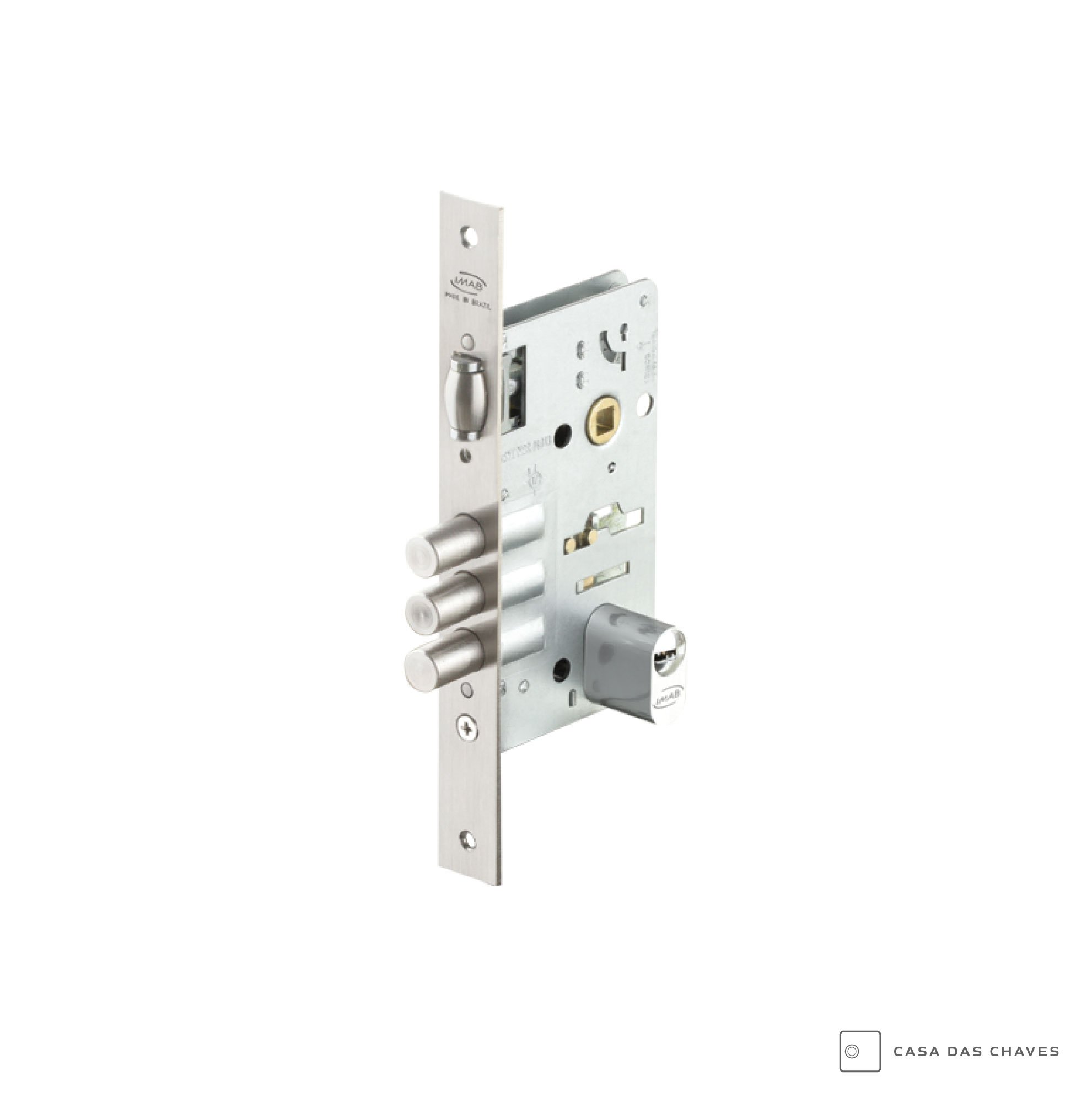 Fechadura Imab Rolete Três Pinos com Chave Multiponto 4800 Rolete ...
