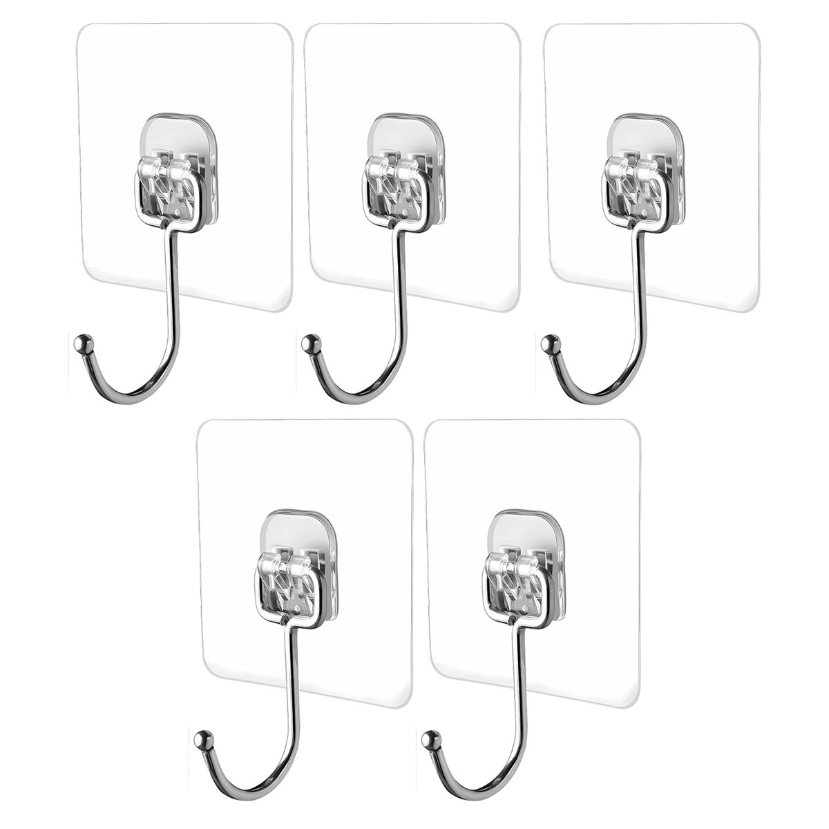 Gancho Adesivo Parede Kit 5 Unidades Alta Aderencia Resistente Toalha ...