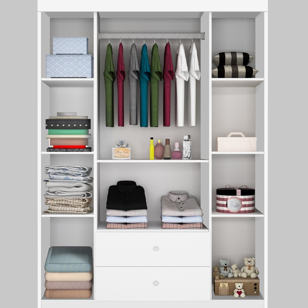 Roupeiro Infantil Alvin 4 Portas 2 Gavetas Branco | MadeiraMadeira